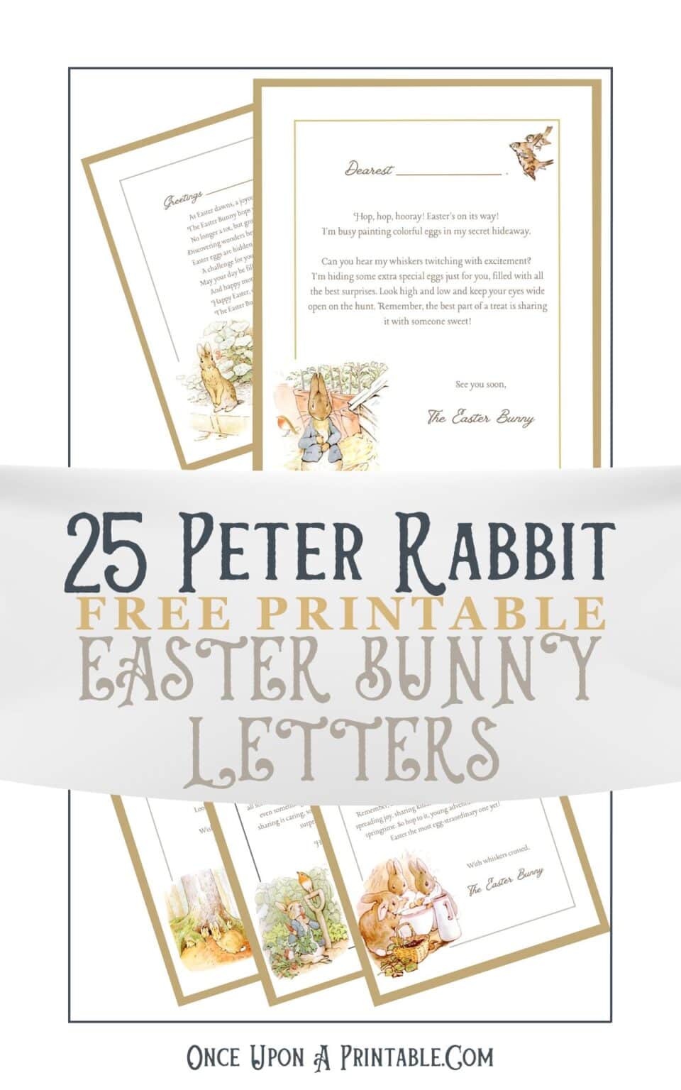 25 Easter Bunny Letters (Free Printable) - Once Upon a Printable
