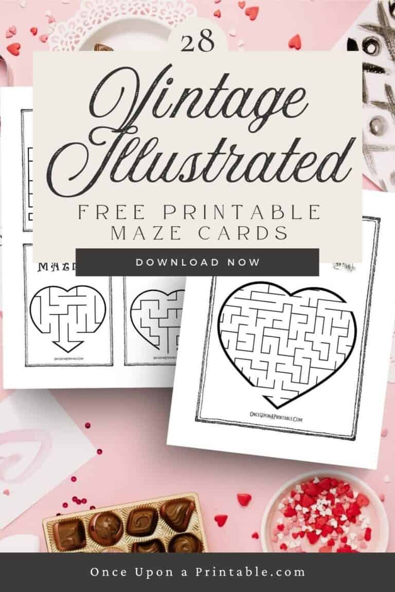 Free Valentine's Day Maze Cards Printable Activity - Once Upon a Printable