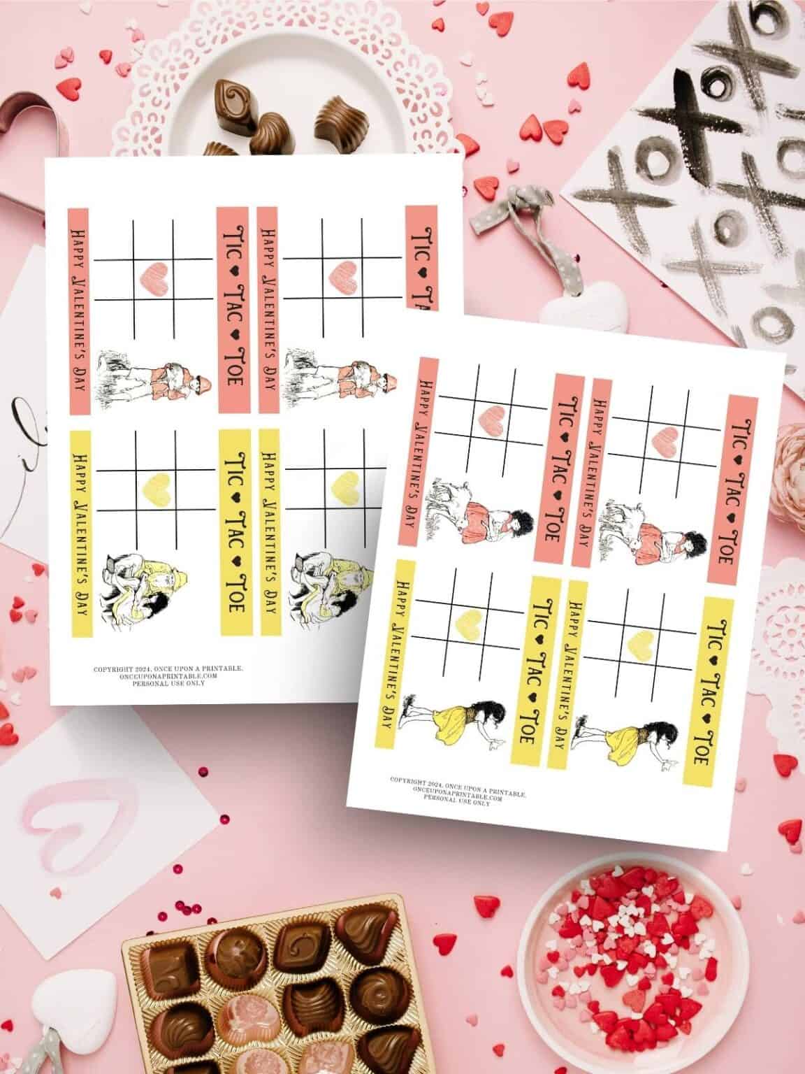 Tic Tac Toe Valentine's Day Game Cards (Free Printable) - Once Upon a ...