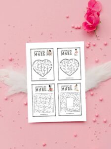 Free Valentine's Day Maze Cards Printable Activity - Once Upon a Printable