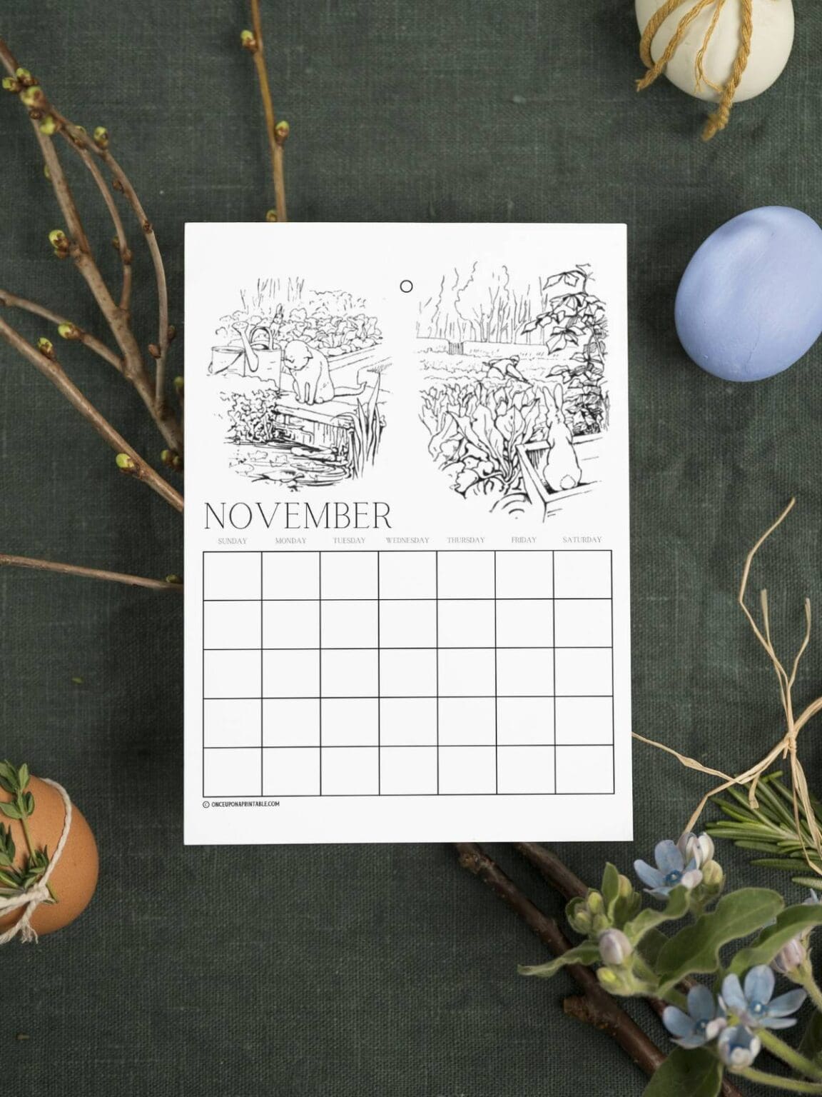 Peter Rabbit Coloring Calendar (Free Printables) - Once Upon a Printable