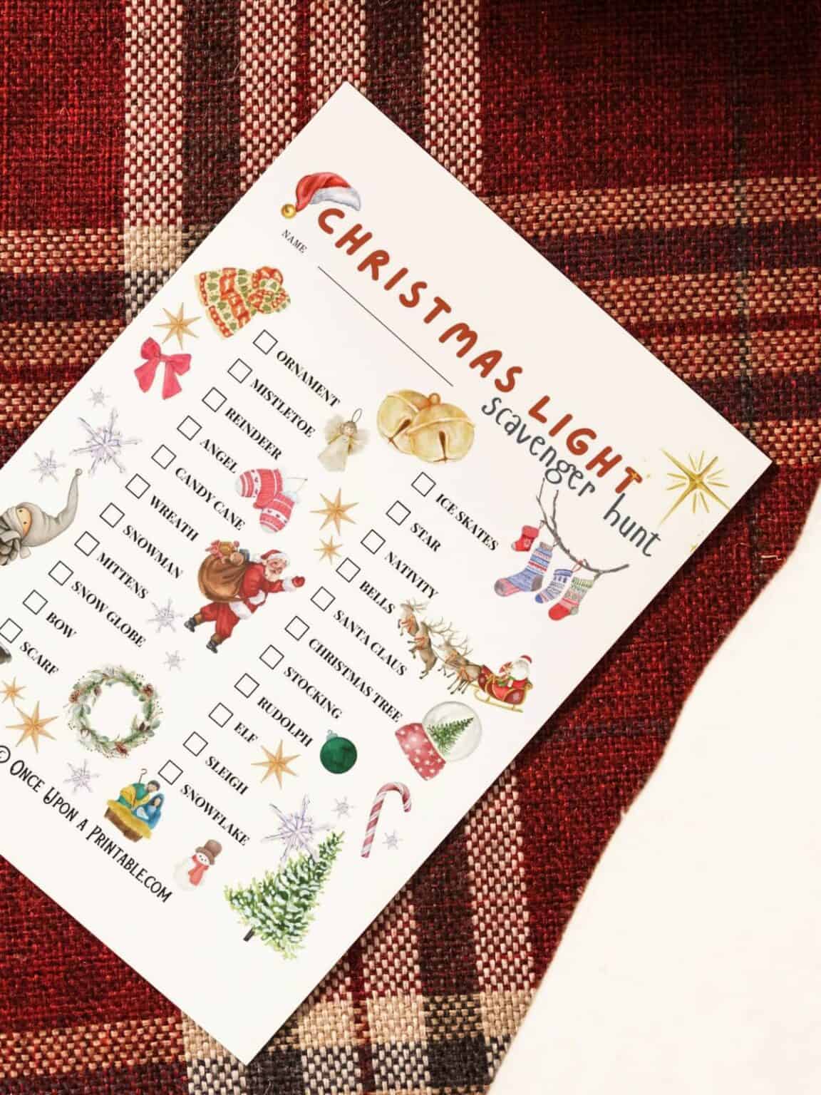 Free Christmas Lights Scavenger Hunt for Families - Once Upon a Printable