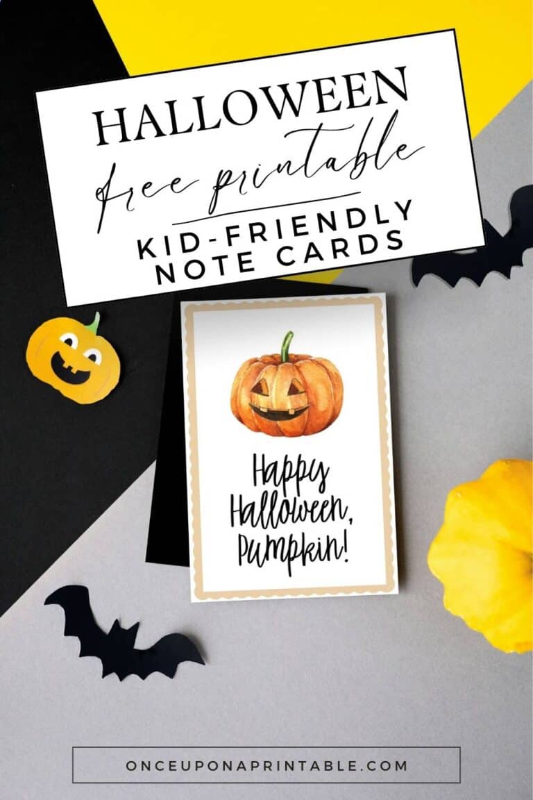 Simple Halloween Note Cards Free Printable - Once Upon a Printable