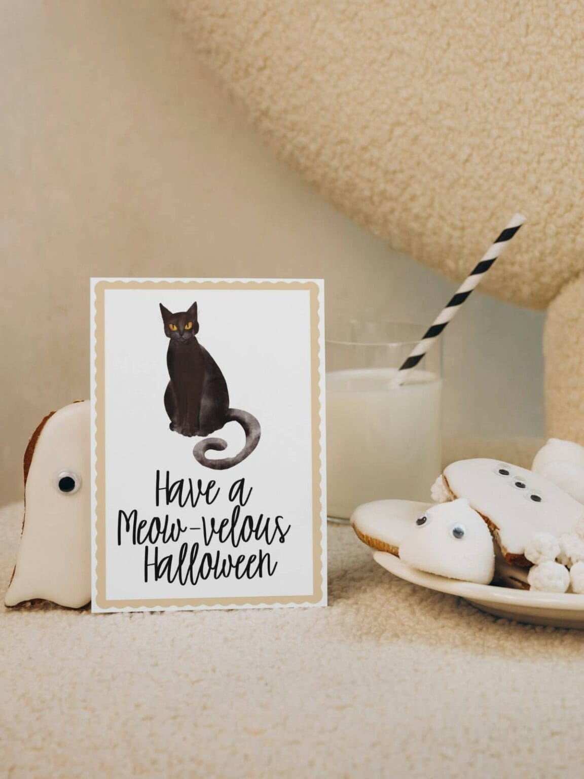 Simple Halloween Note Cards Free Printable - Once Upon a Printable