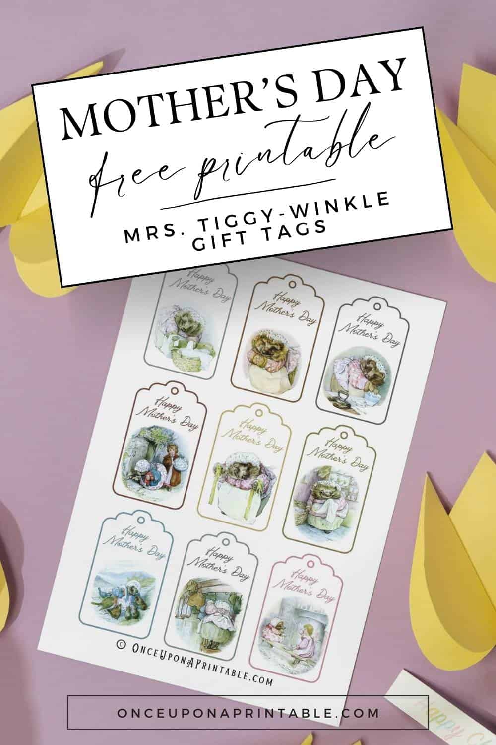 Mrs. Tiggy-Winkle Mother's Day Gift Tags Free Printable - Once Upon A ...