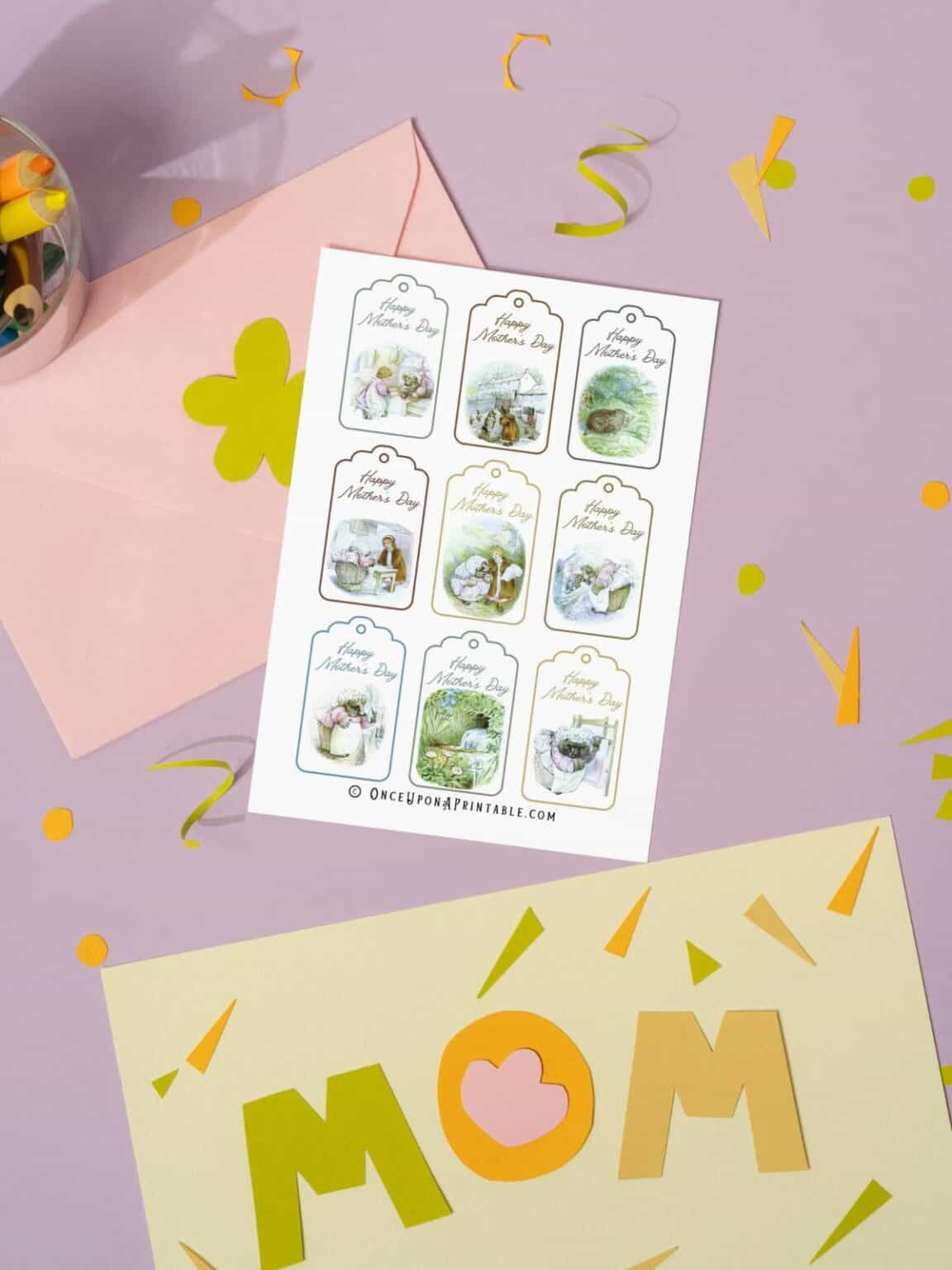 Mrs. Tiggy-Winkle Mother's Day Gift Tags Free Printable - Once Upon a ...