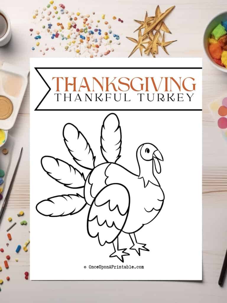Thankful Turkey Craft (Free Printable) - Once Upon a Printable
