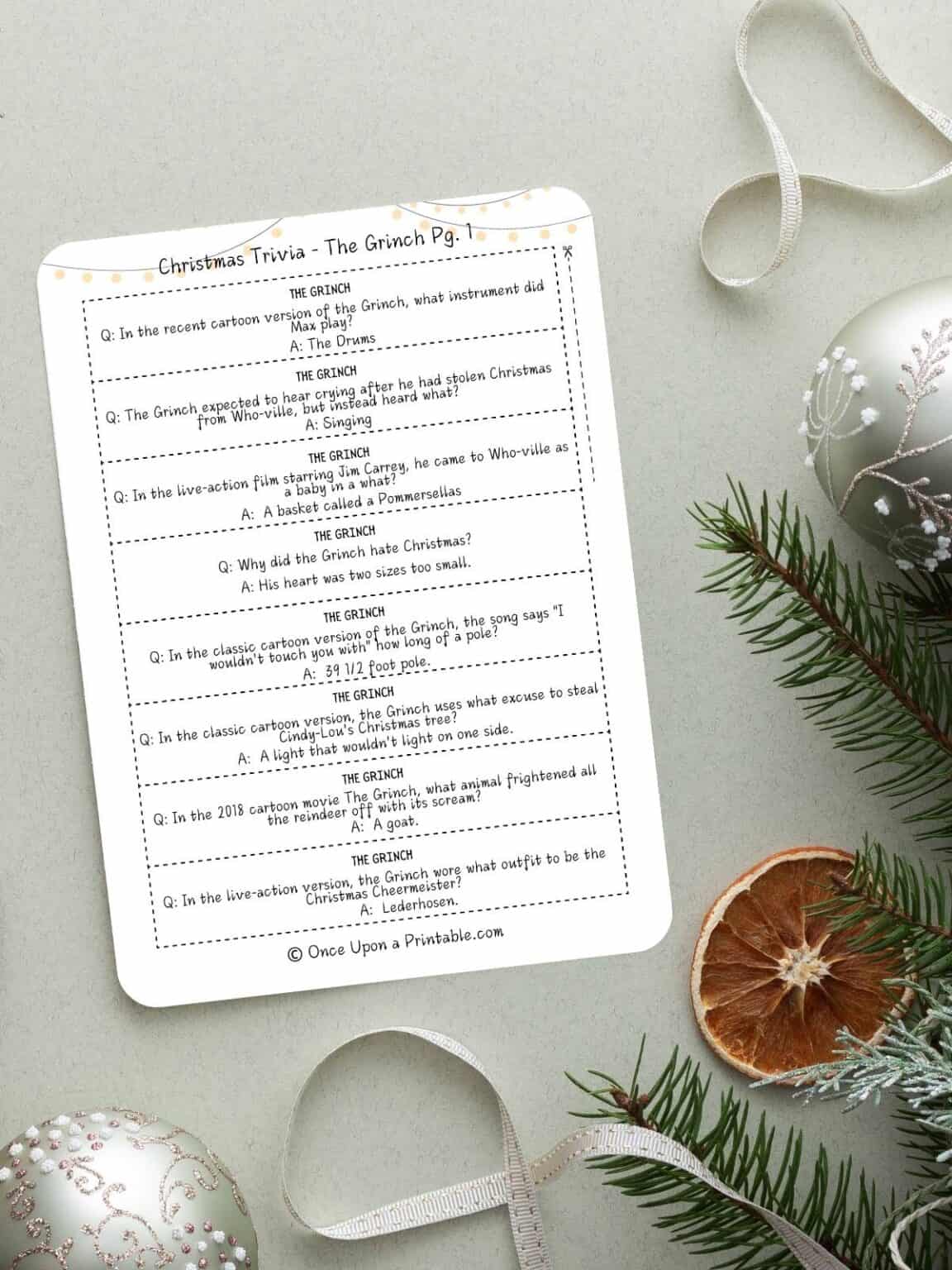 96 Christmas Trivia Questions and Answers (Free to Print) - Once Upon a ...