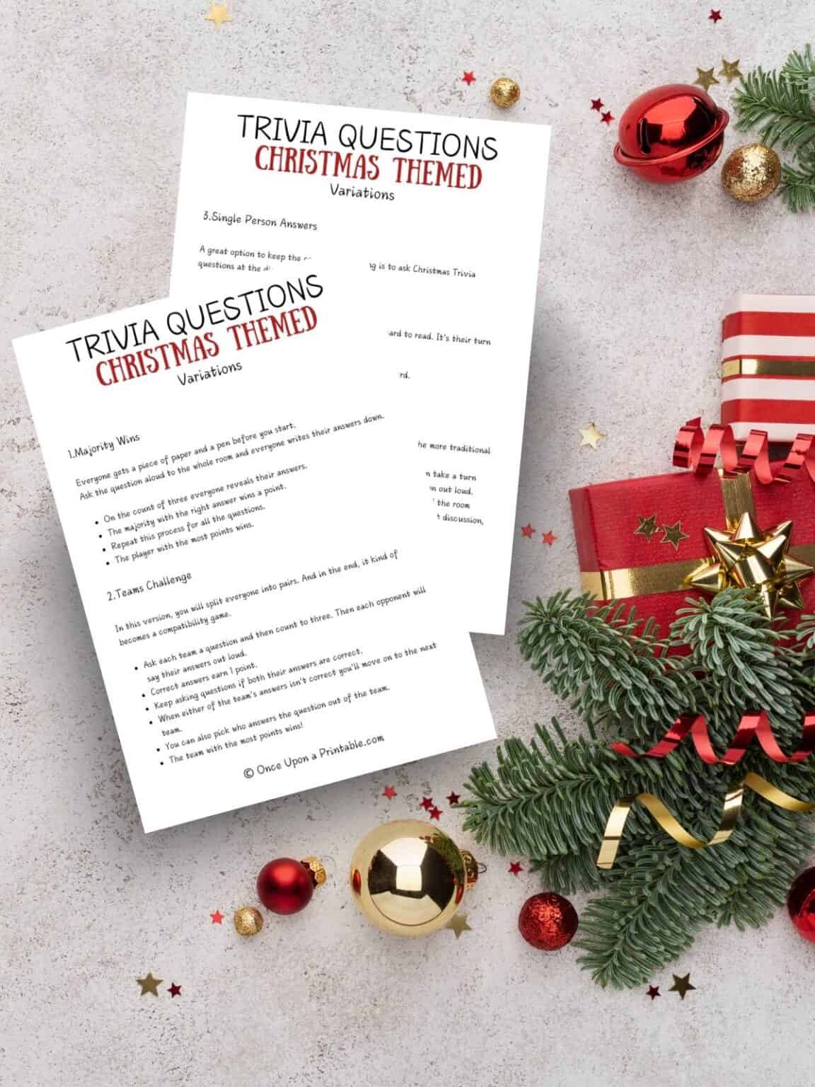 96 Christmas Trivia Questions and Answers (Free to Print) - Once Upon a ...