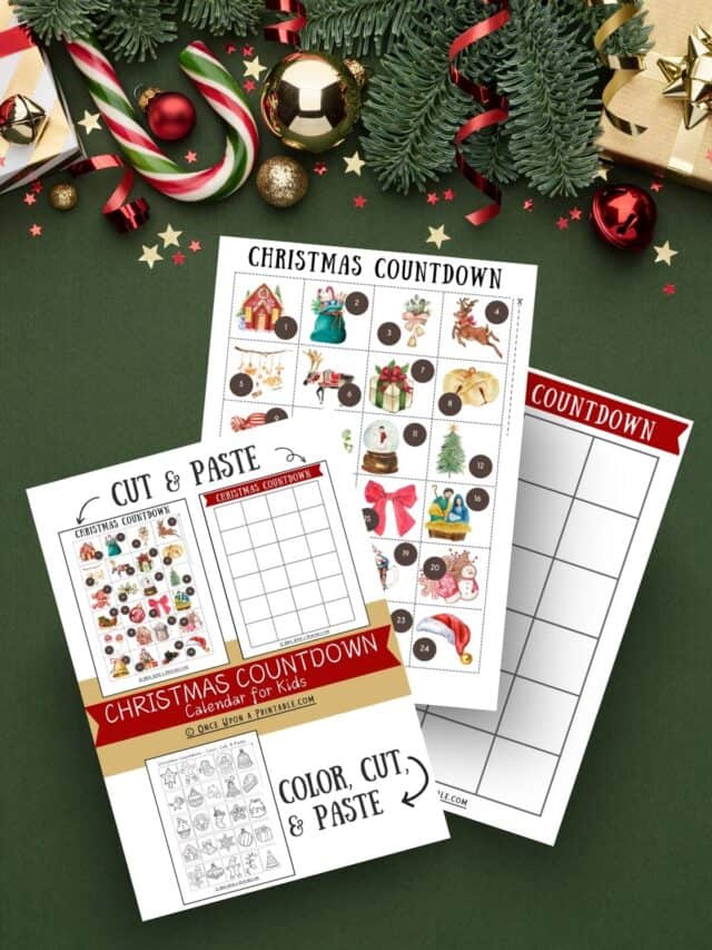 Christmas Countdown Calendars Free Printable - Once Upon a Printable