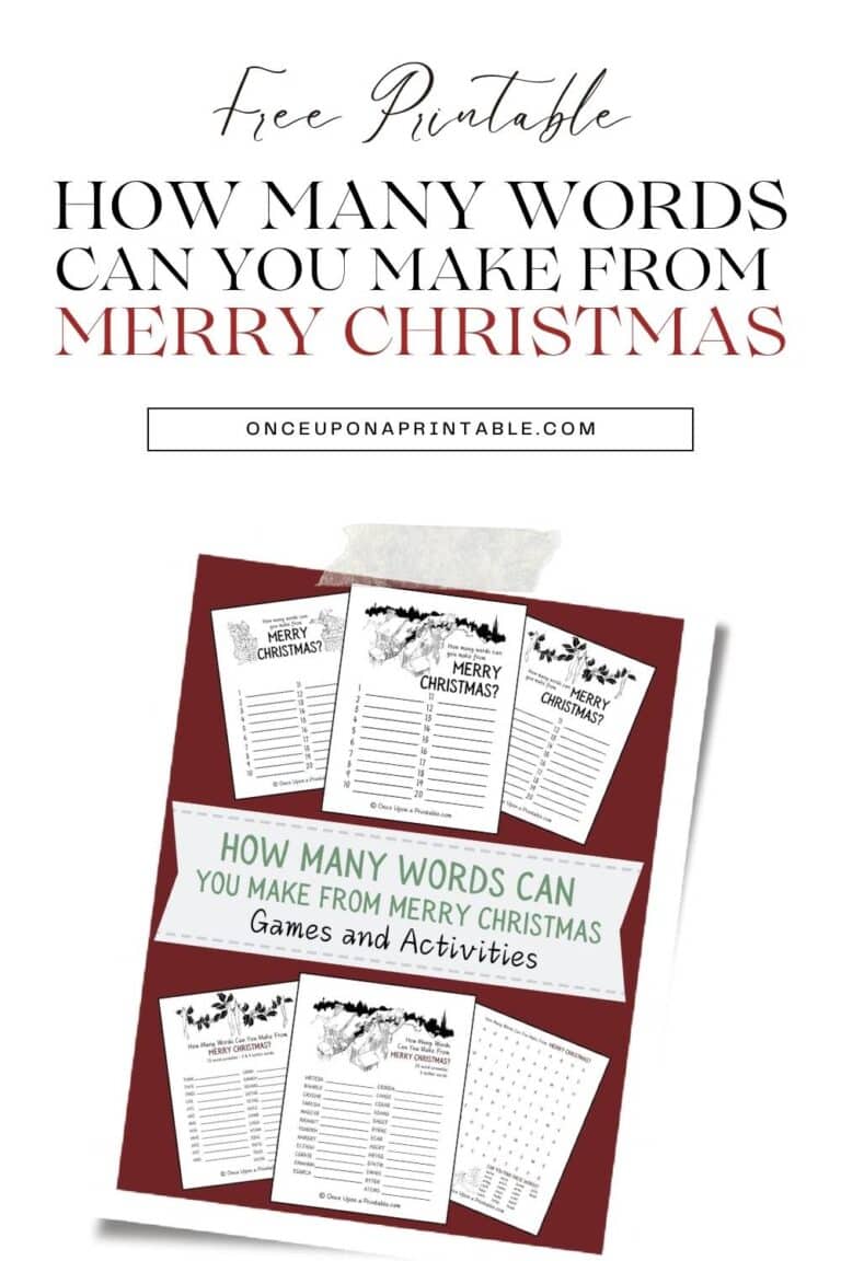 "How Many Words Can You Make From Merry Christmas" Printables - Once ...