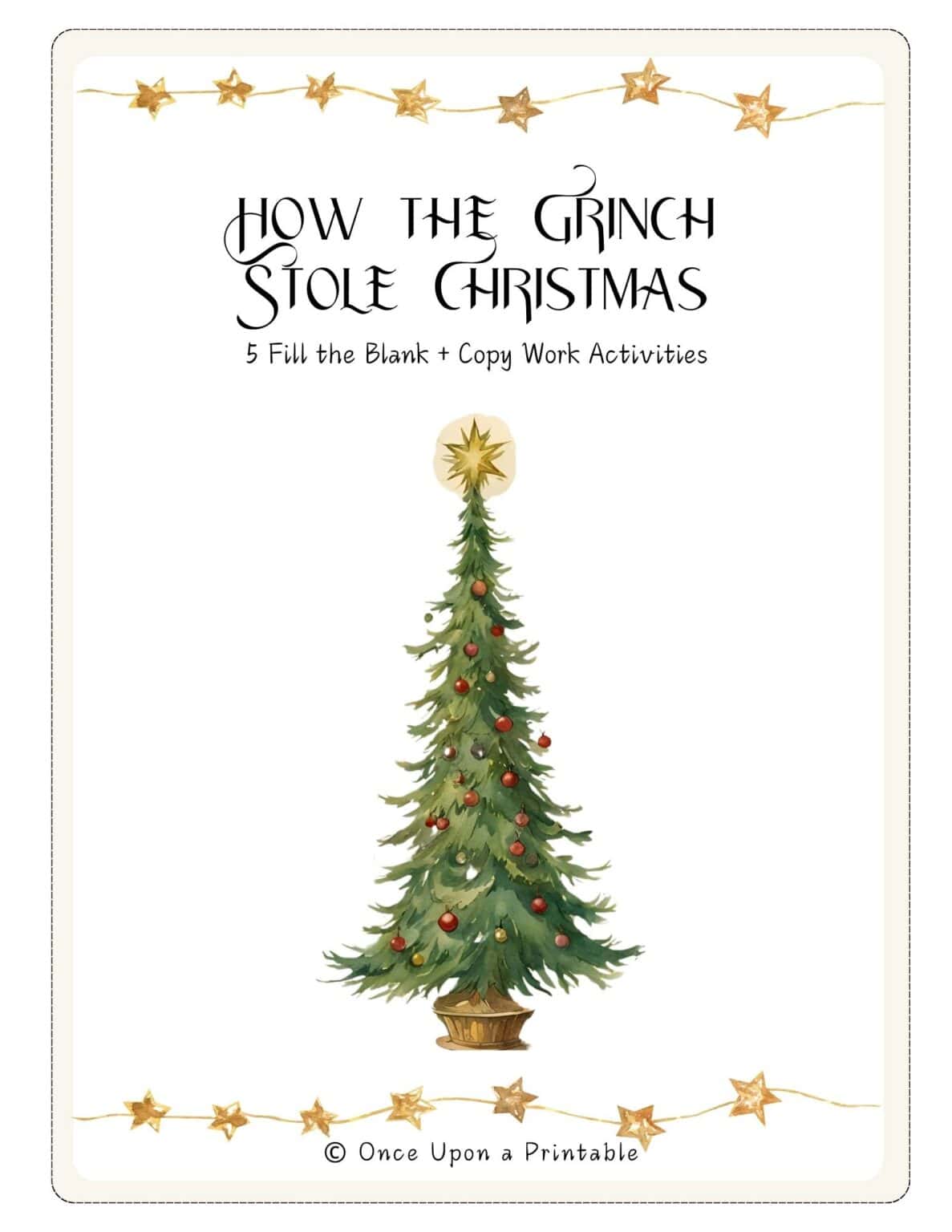 Free How the Grinch Stole Christmas Copywork Printables - Once Upon A ...