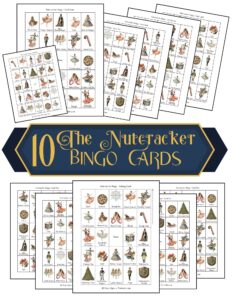 "The Nutcracker" Bingo Game Cards Free Printables - Once Upon a Printable