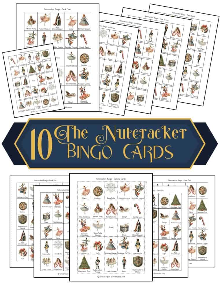 "The Nutcracker" Bingo Game Cards Free Printables - Once Upon a Printable