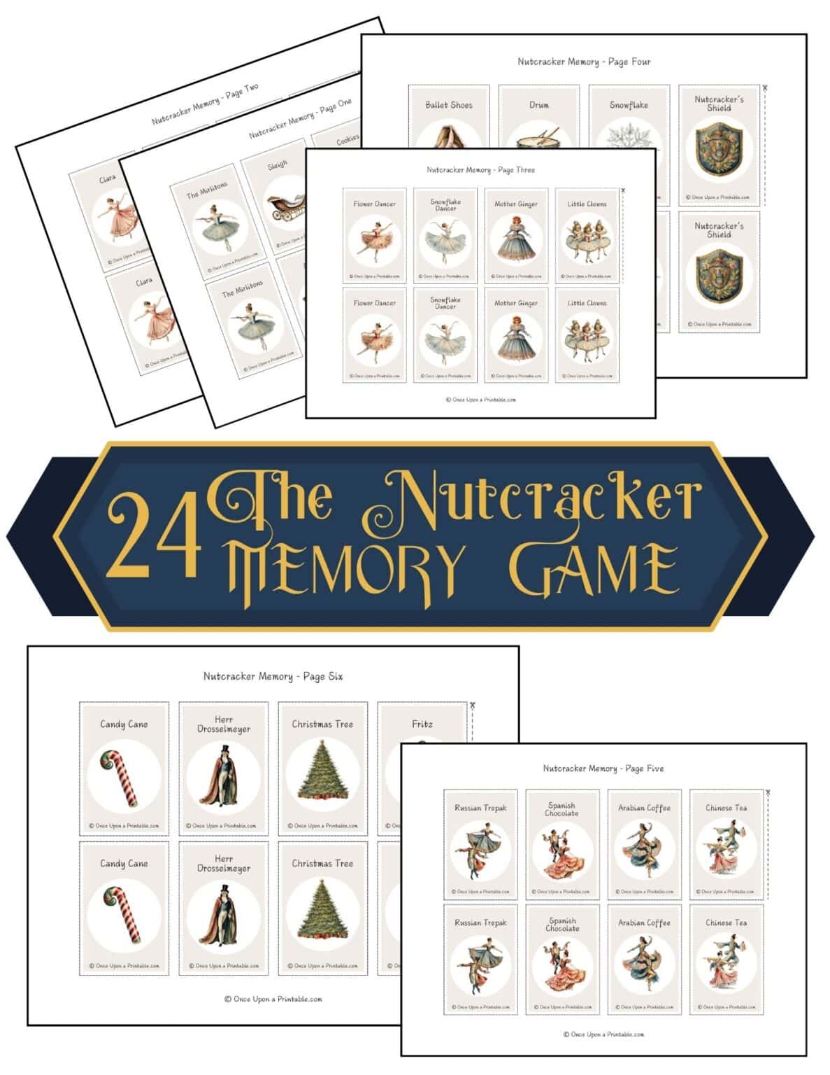 Nutcracker Memory Game Cards (Free to Print!) - Once Upon A Printable