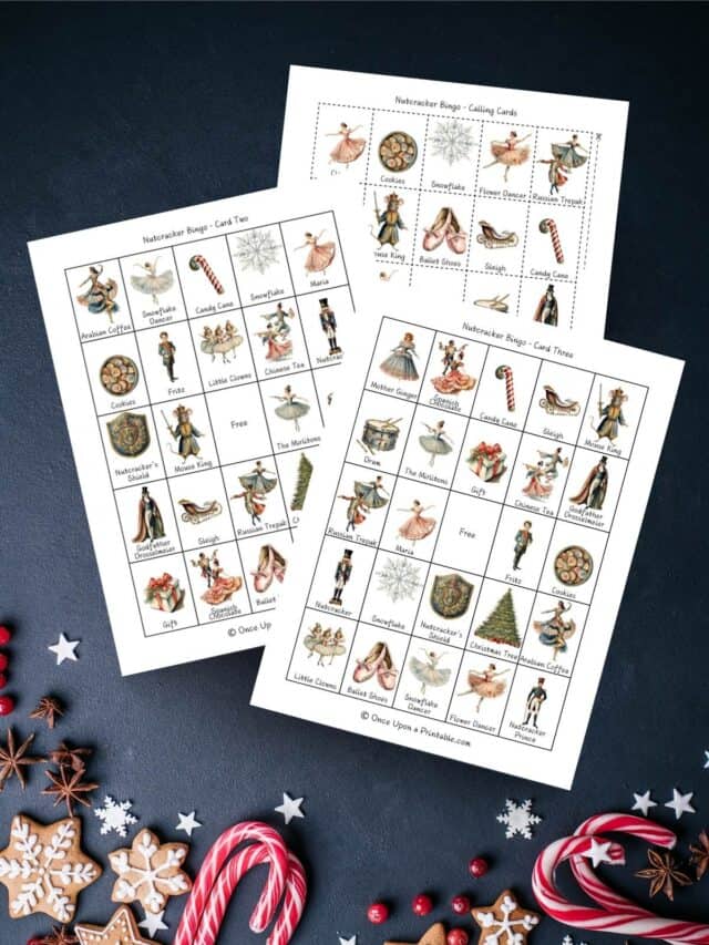 "The Nutcracker" Bingo Game Cards Free Printables - Once Upon a Printable