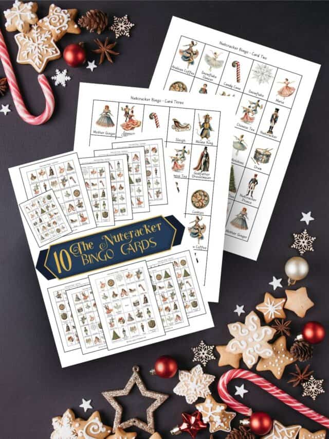 "The Nutcracker" Bingo Game Cards Free Printables - Once Upon a Printable