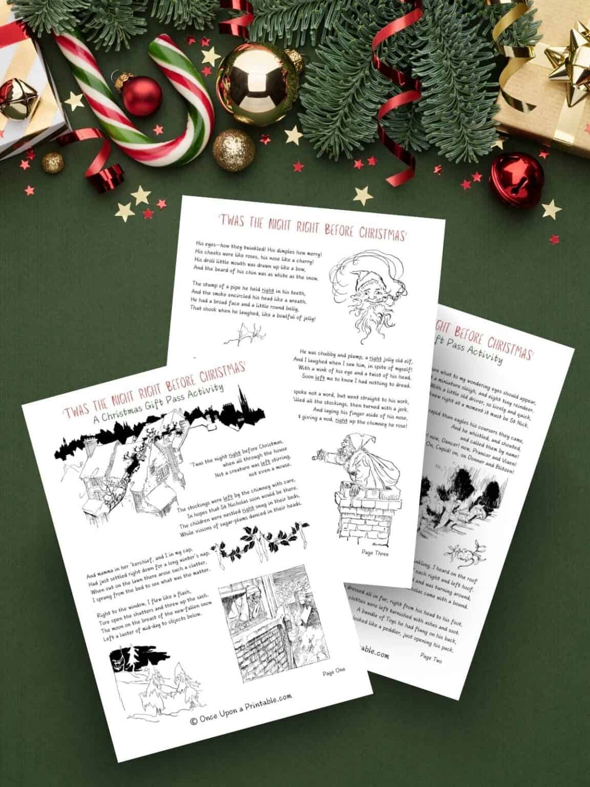Free Printable Twas the Night Right Before Christmas Game - Once Upon a ...