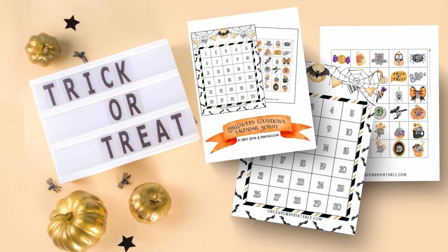 Free Halloween Countdown Calendar Printable - Once Upon a Printable
