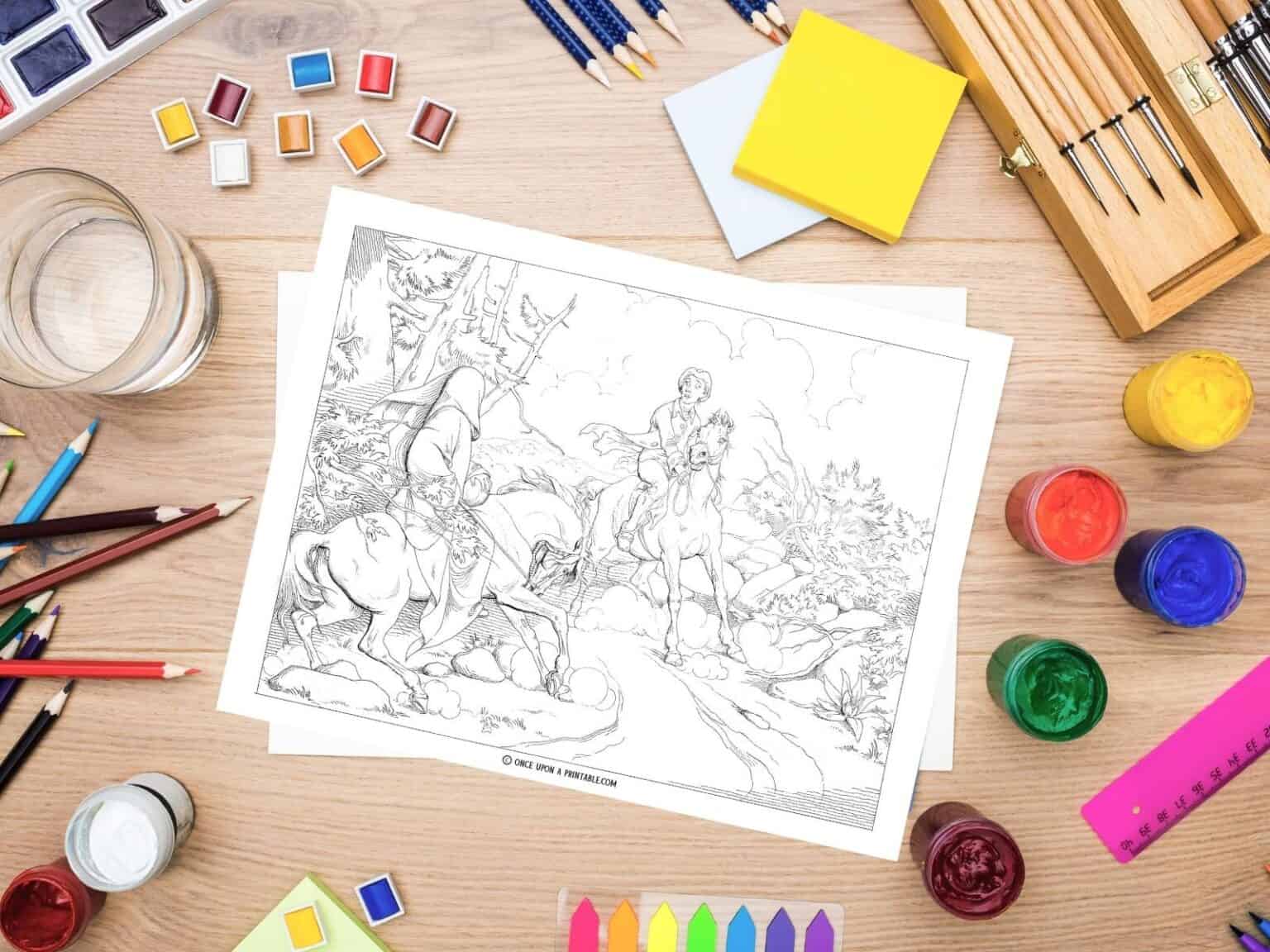 The Legend of Sleepy Hollow Coloring Pages Free Printables - Once Upon ...