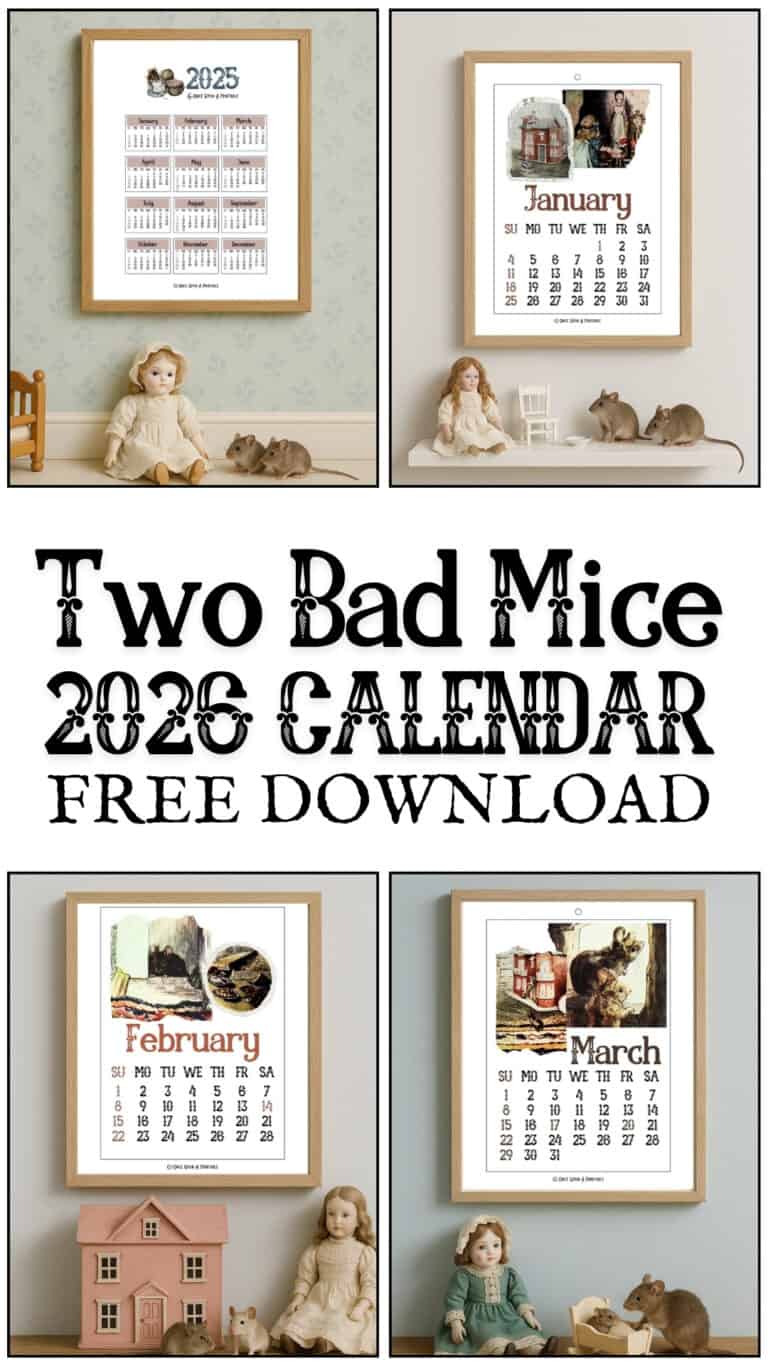 The Tale of Two Bad Mice Calendar (Free Printable) - Once Upon a Printable