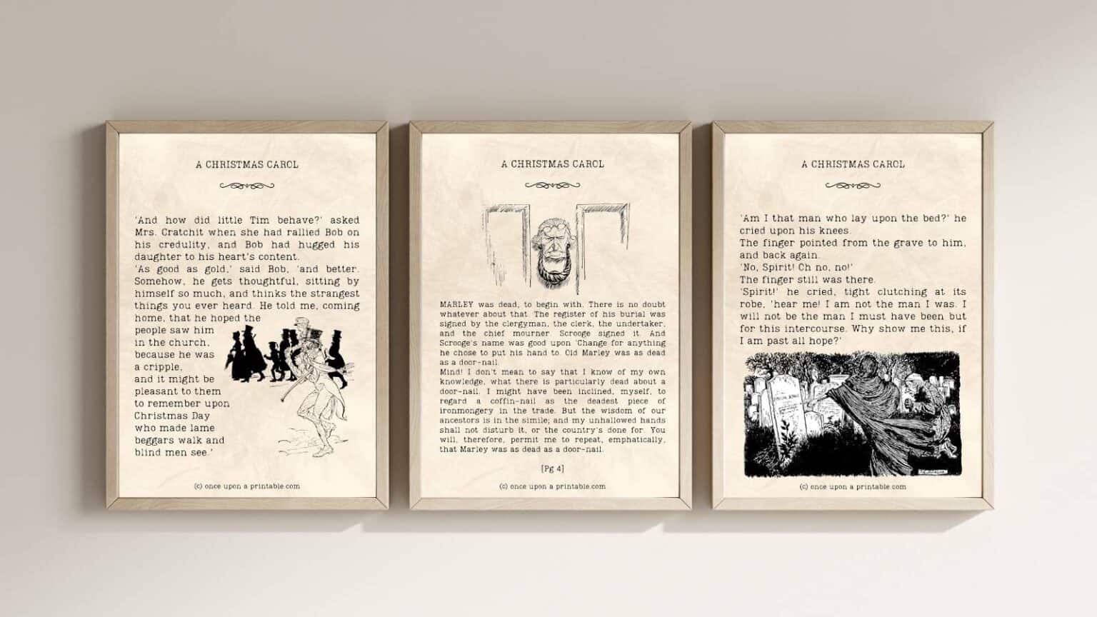A Christmas Carol Quotes Wall Art Free Printables - Once Upon a Printable