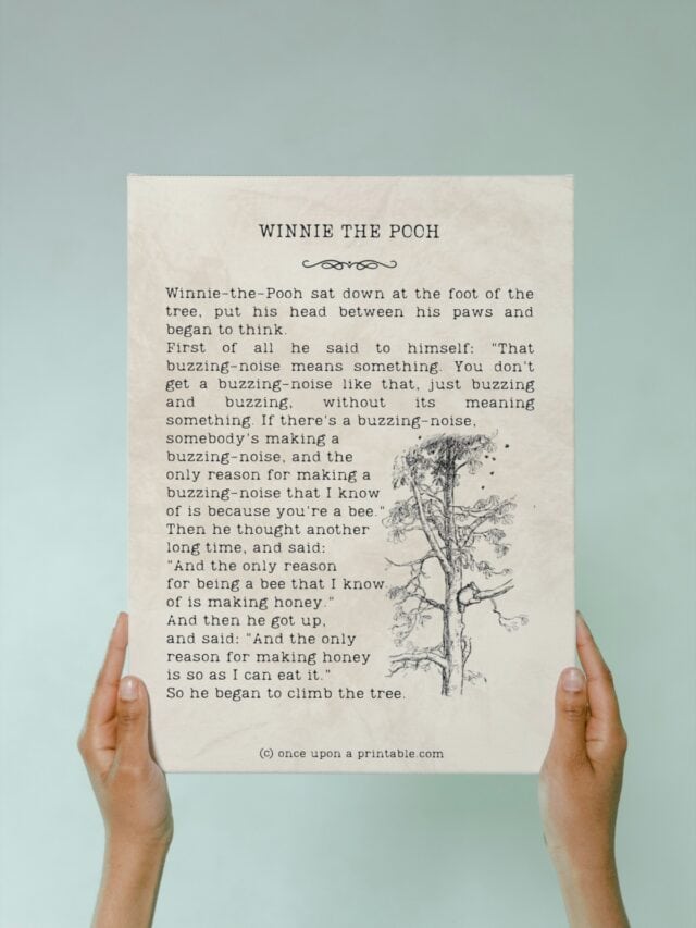 "Winnie the Pooh" Book Quotes Wall Art (Free to Print) - Once Upon a ...