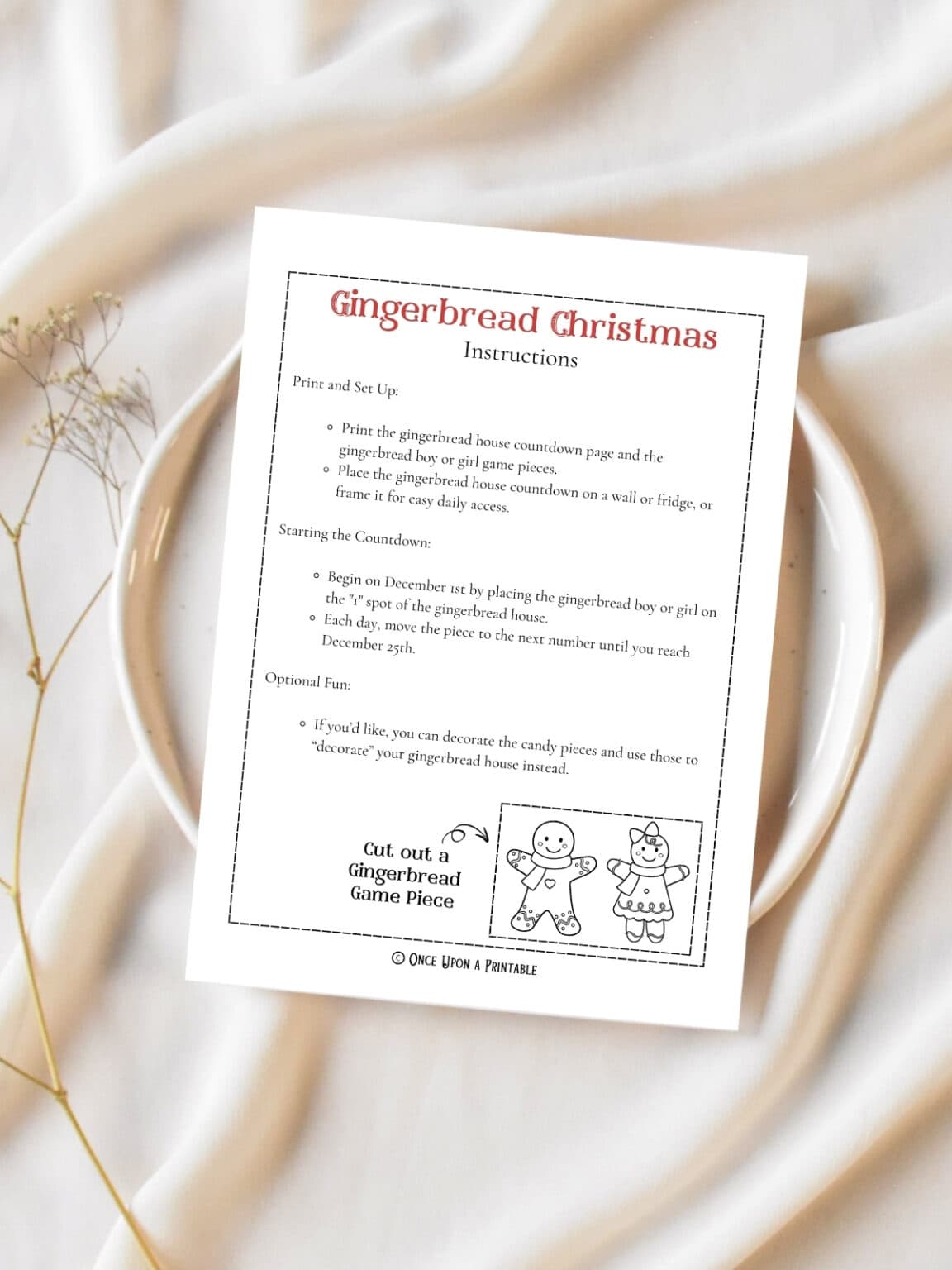 Gingerbread Coloring Christmas Countdown Free Printable - Once Upon a ...