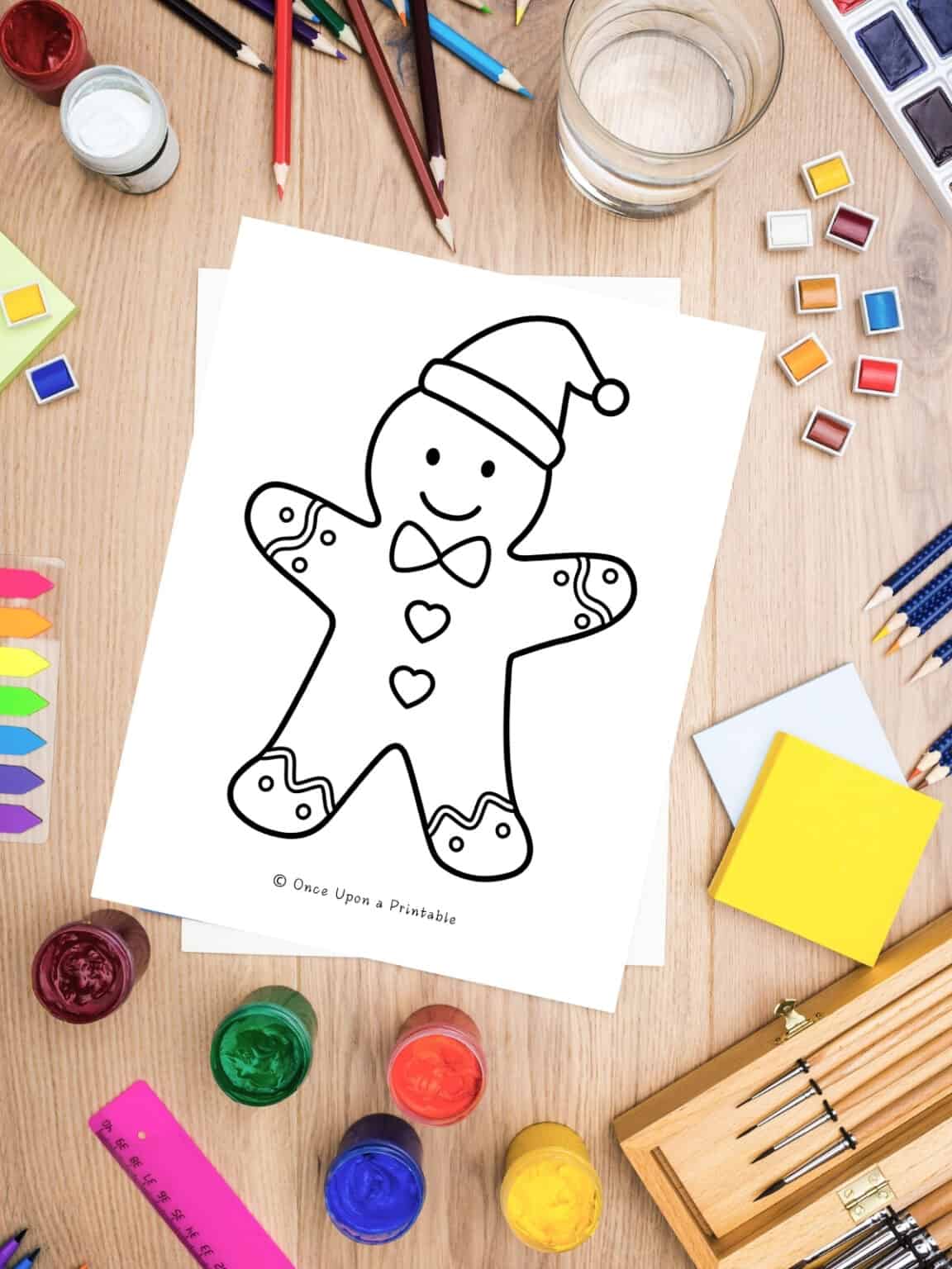 Gingerbread Man Template and Coloring Pages Free Printable - Once Upon ...