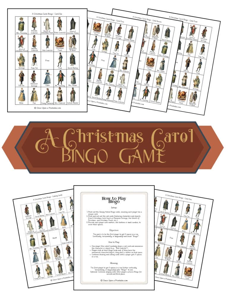 A Christmas Carol Bingo Game (Free Printables) - Once Upon a Printable