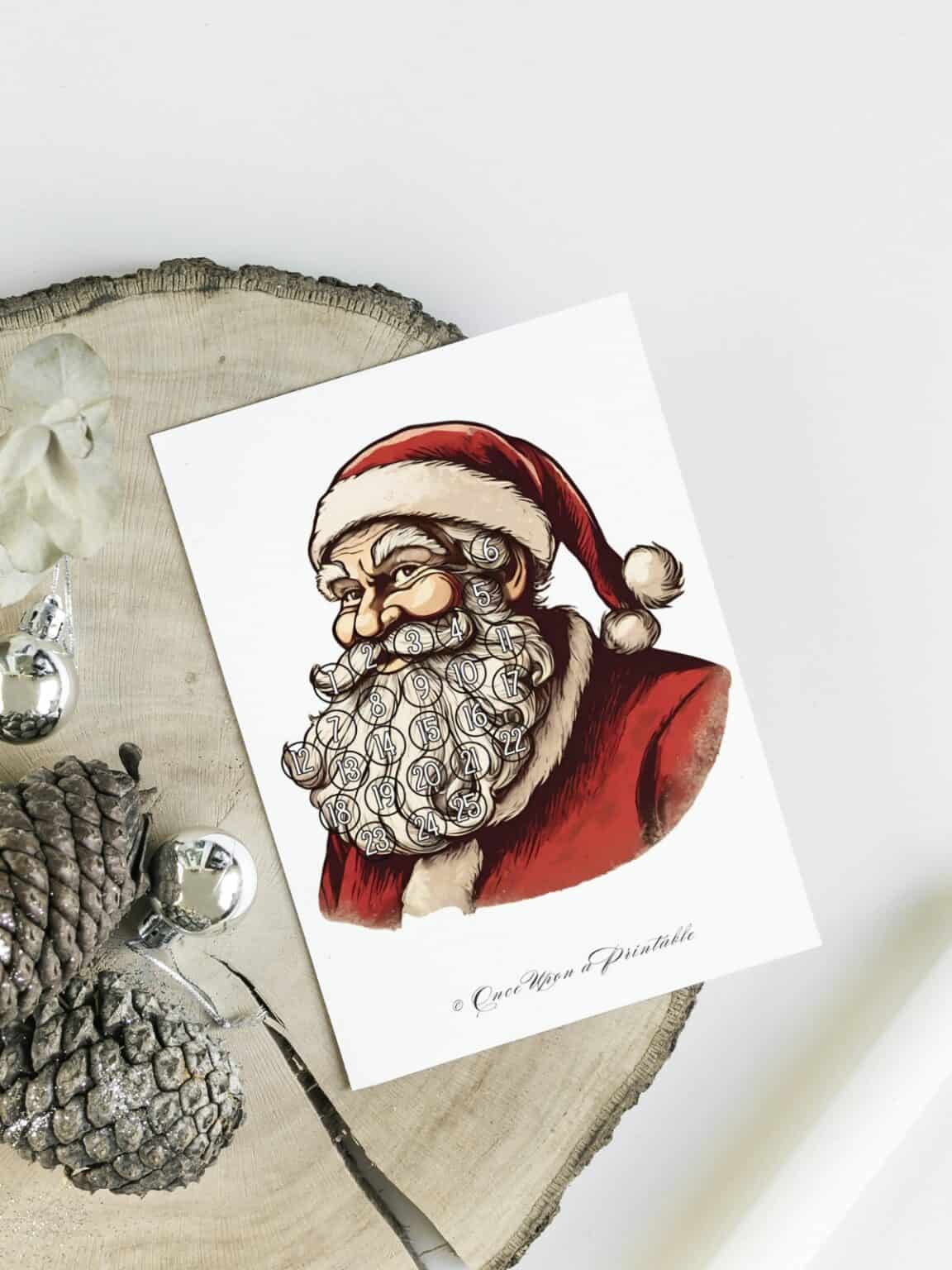 Santa Beard Countdown (Free Printable) - Once Upon a Printable