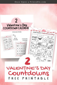 Valentine's Day Coloring Countdown Calendar Free Printable - Once Upon ...