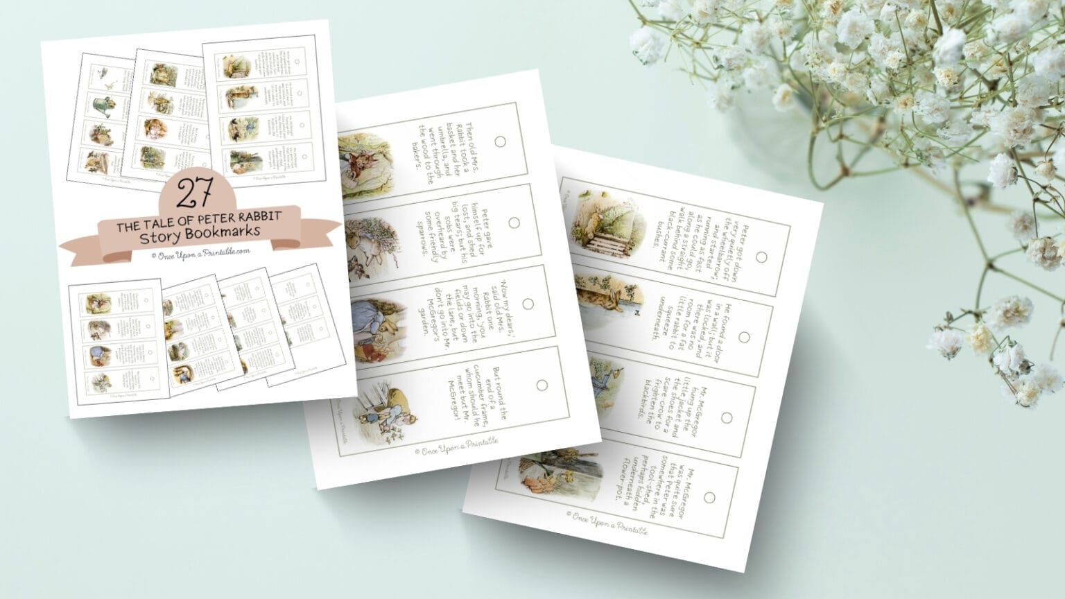 Vintage Peter Rabbit Story Bookmarks Free to Print! - Once Upon a Printable
