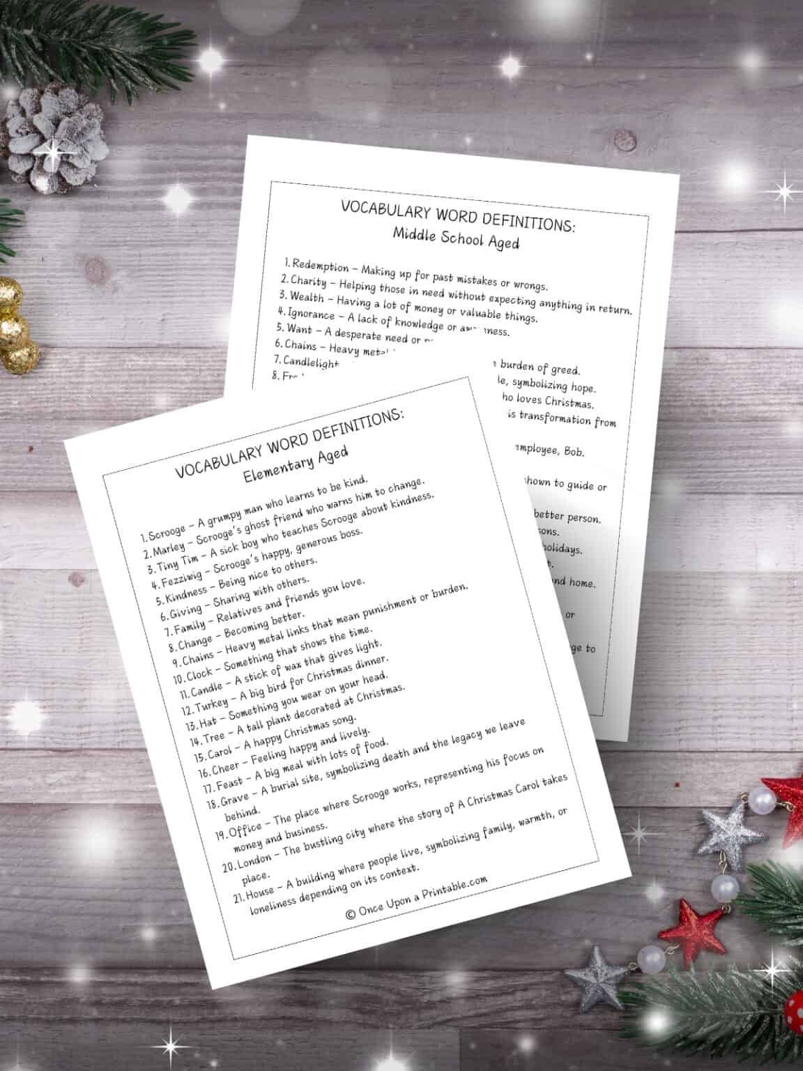 A Christmas Carol Crossword Puzzles (Free to Print) - Once Upon a Printable