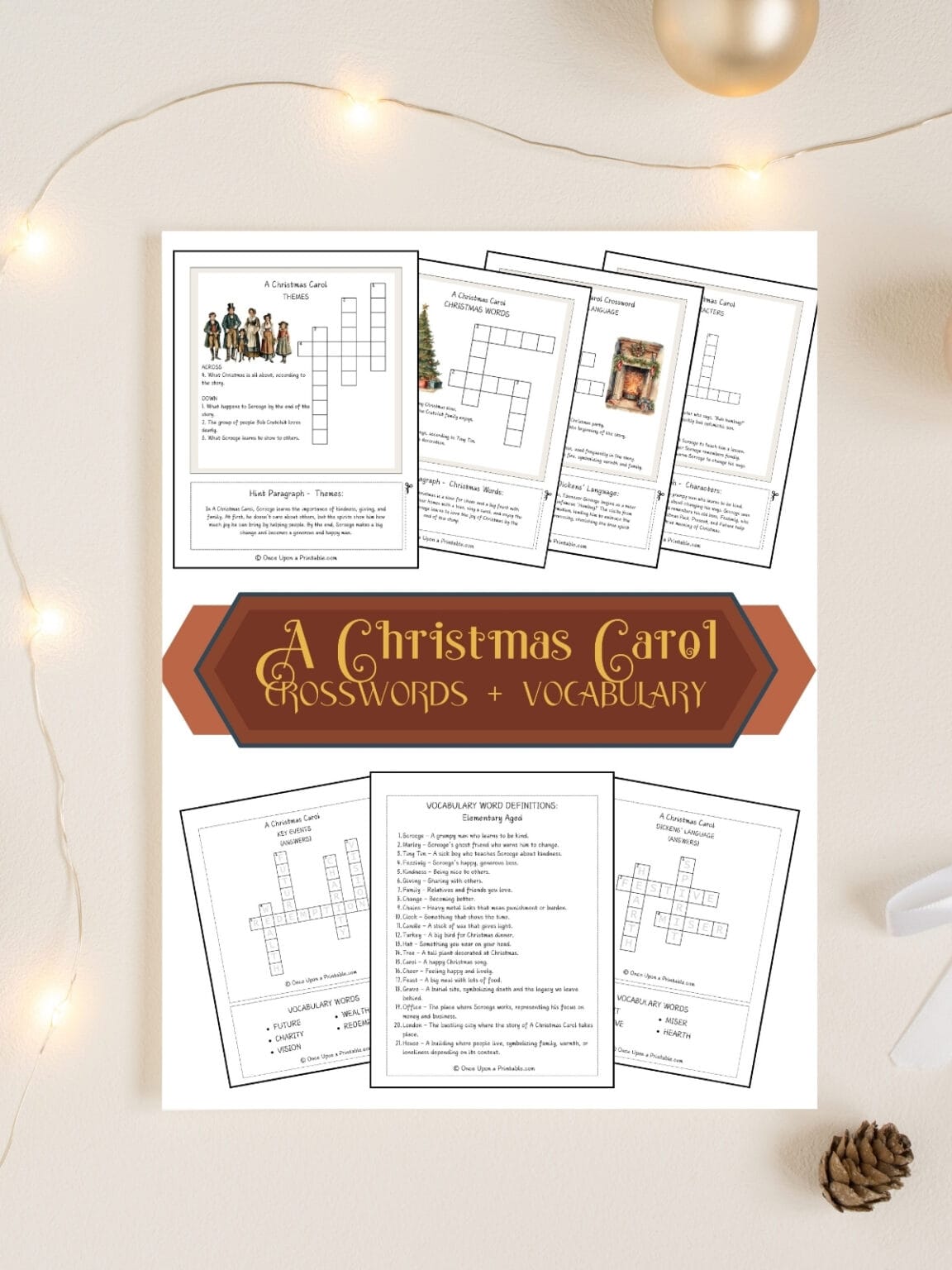 A Christmas Carol Crossword Puzzles (Free to Print) - Once Upon a Printable