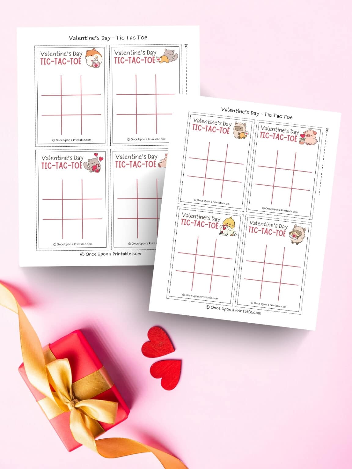 Tic Tac Toe Valentine's Cards (Free Printable) - Once Upon a Printable