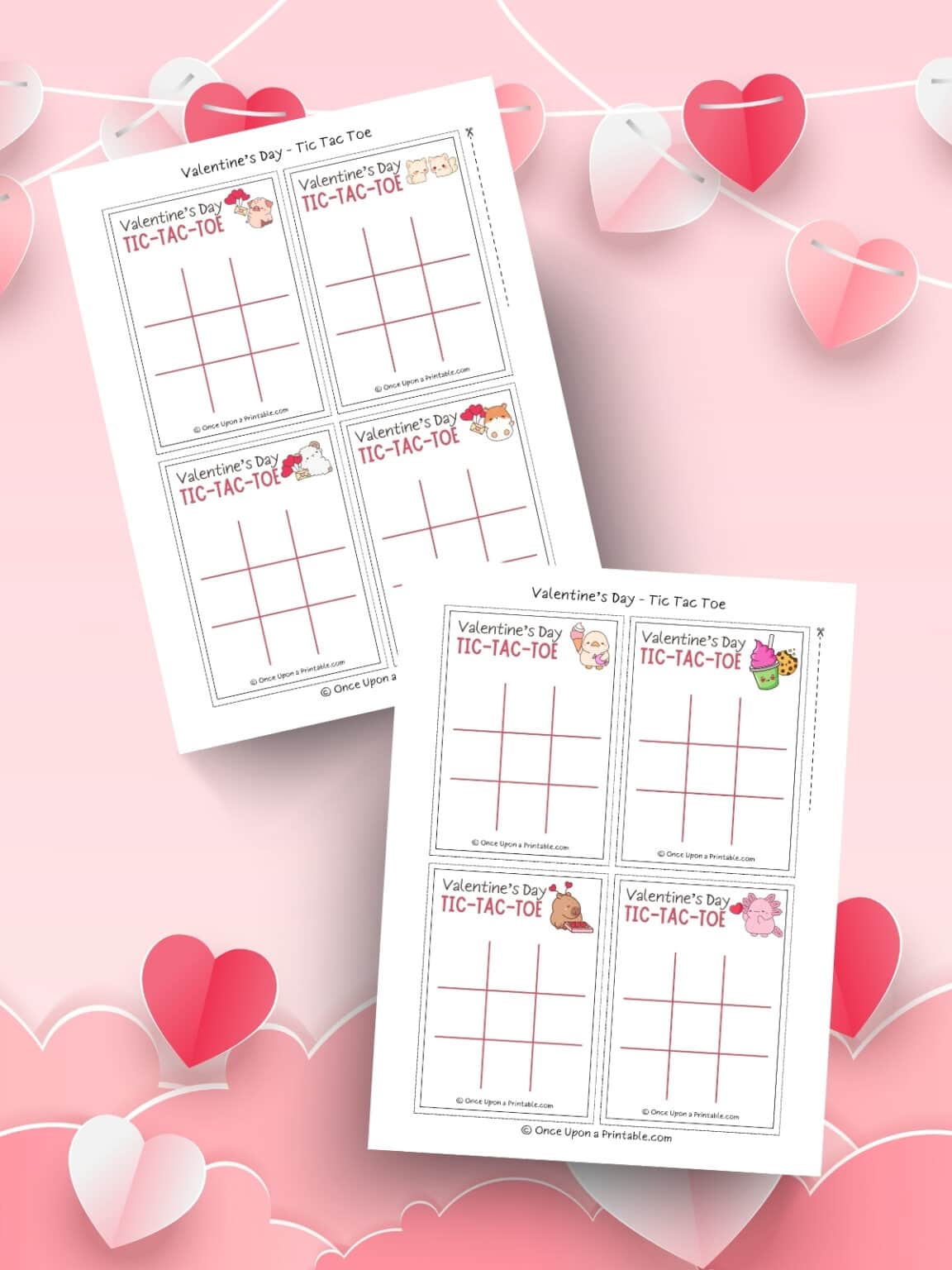 Tic Tac Toe Valentine's Cards (Free Printable) - Once Upon a Printable