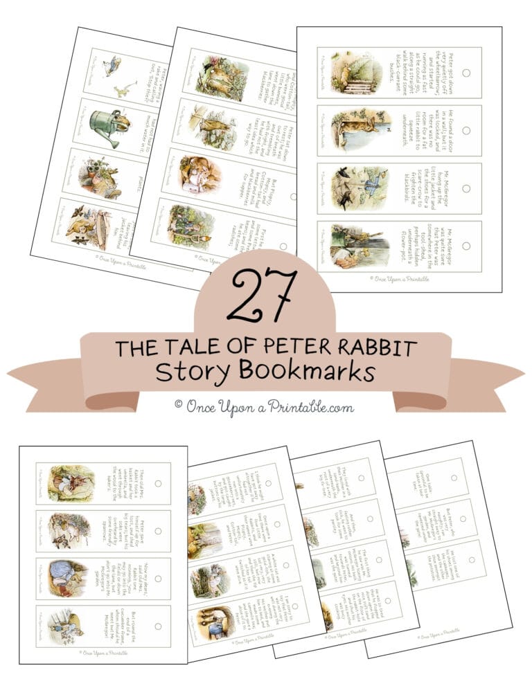 Vintage Peter Rabbit Story Bookmarks Free to Print! - Once Upon a Printable