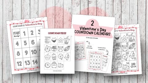 Valentine's Day Coloring Countdown Calendar Free Printable - Once Upon ...