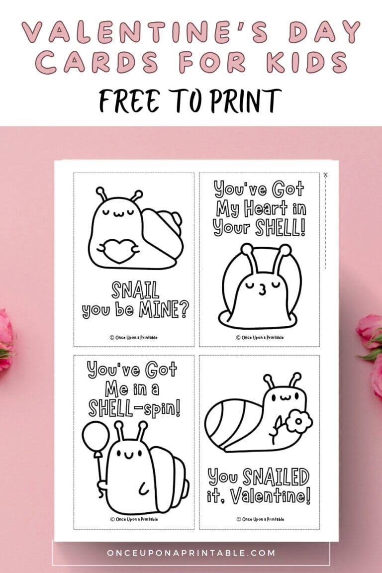 Valentine's day Coloring Cards (Free Printable) - Once Upon a Printable