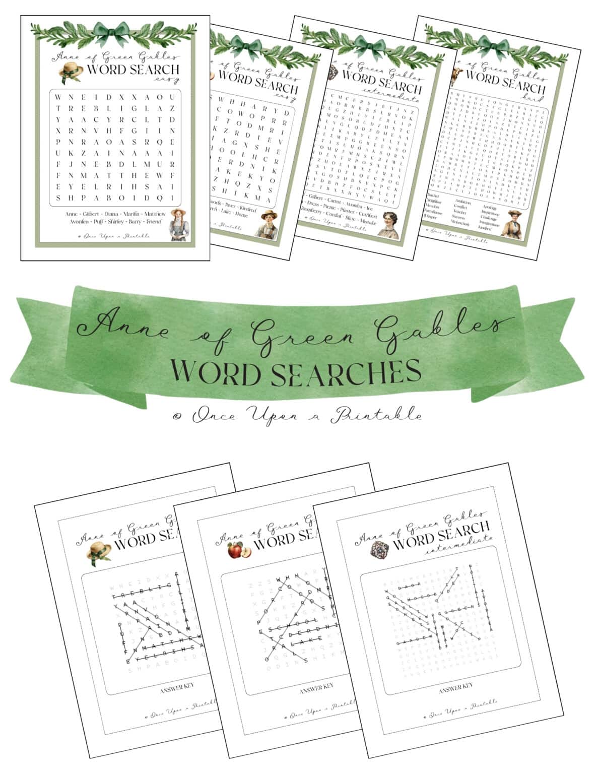 Anne of Green Gables Word Search Puzzles (Free Printable) - Once Upon a ...