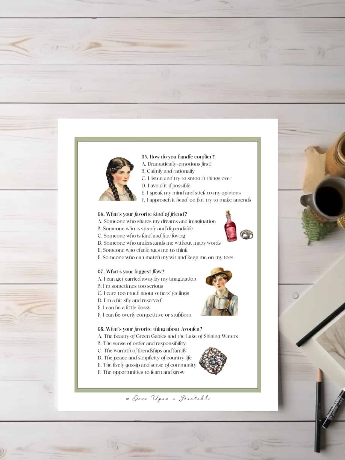What 'Anne of Green Gables' Character Are you? (Free Printable Quiz ...