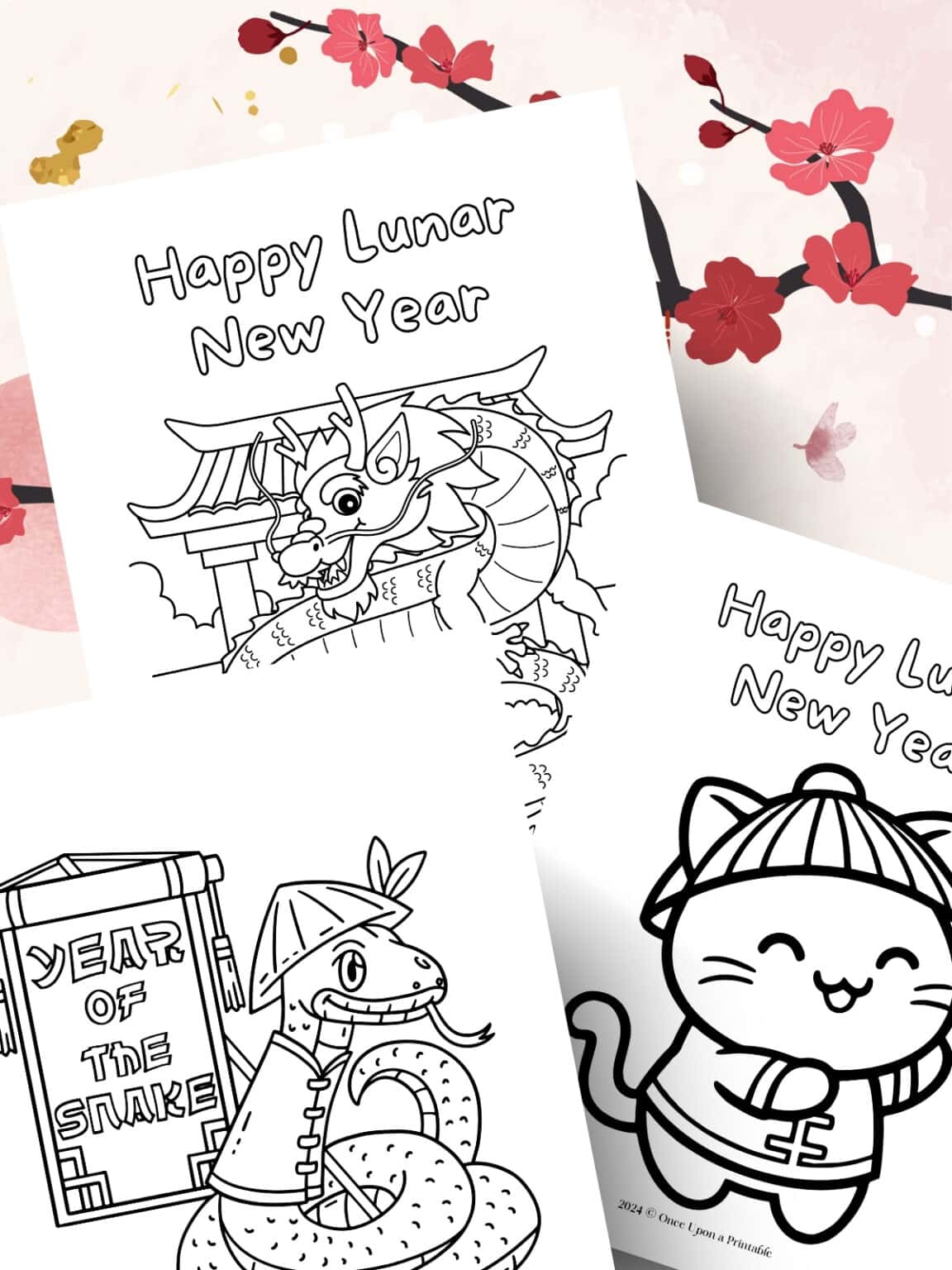 Chinese Lunar New Year Coloring Pages (Free Printables) - Once Upon A ...