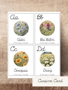 North American WildFlower Alphabet Cursive Cards (Free to Print) - Once ...