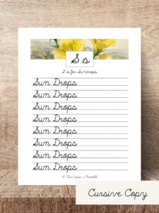 North American Wildflower Cursive Worksheets (Free to Print) - Once ...