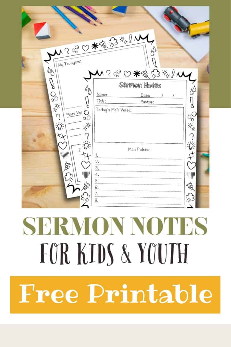 Sermon Notes for Kids of All Ages (Free Printable) - Once Upon a Printable
