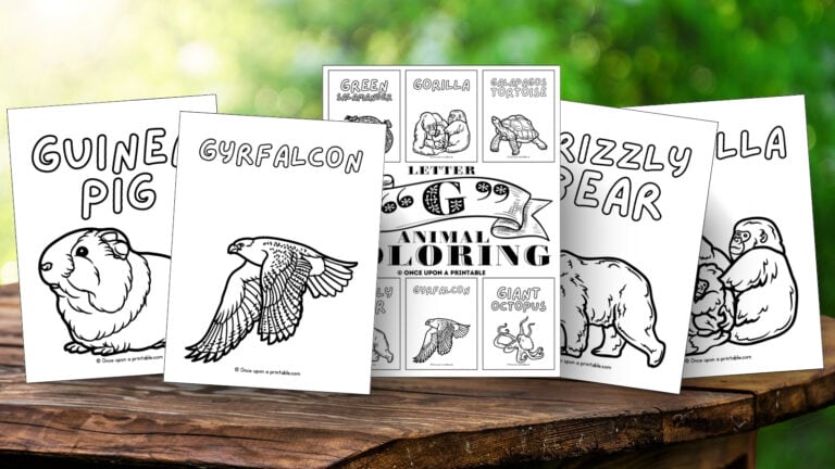 Letter "G" Animal Coloring Pages (Free Printables) - Once Upon a Printable