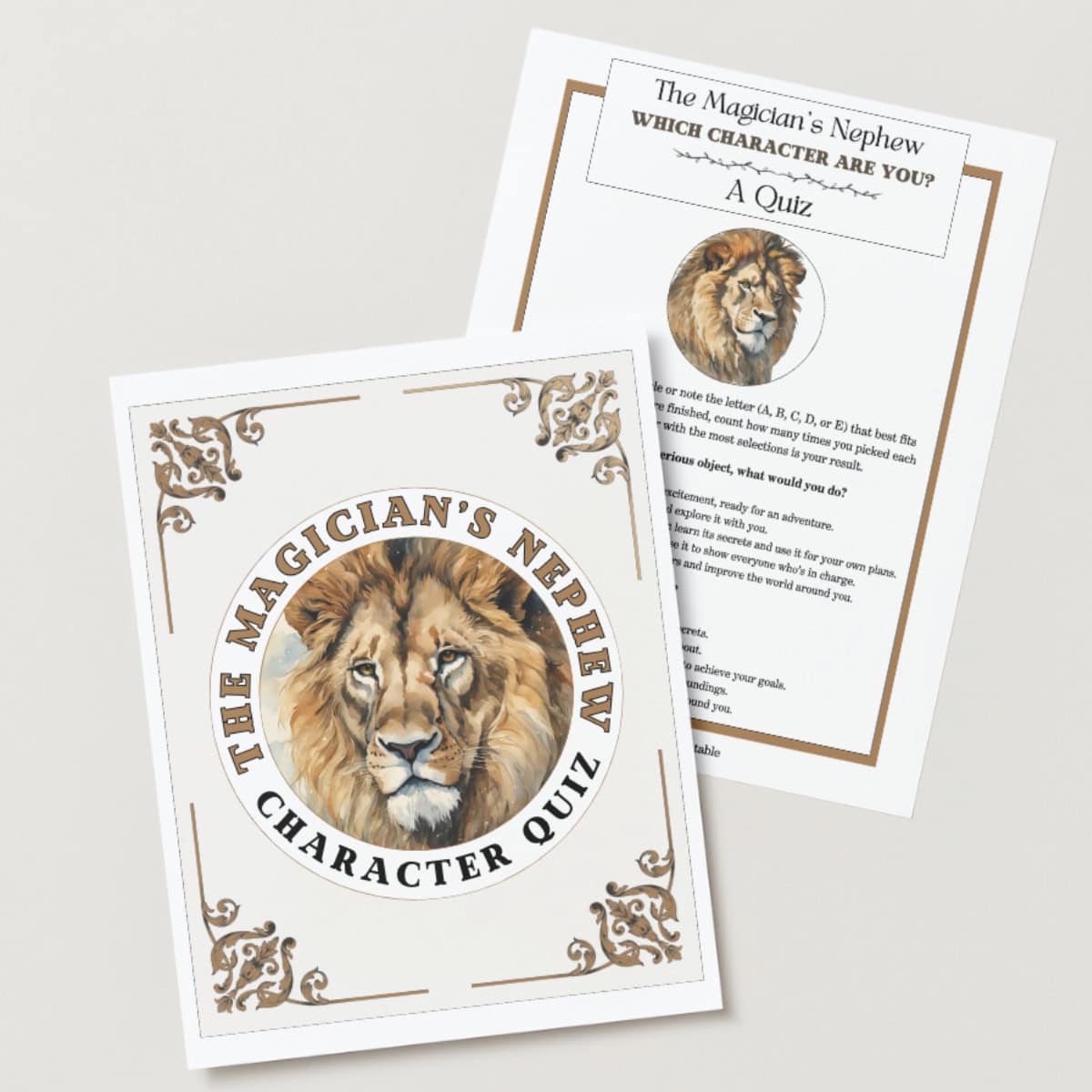 The Magician's Nephew Character Quiz (Free Printable) - Once Upon a ...