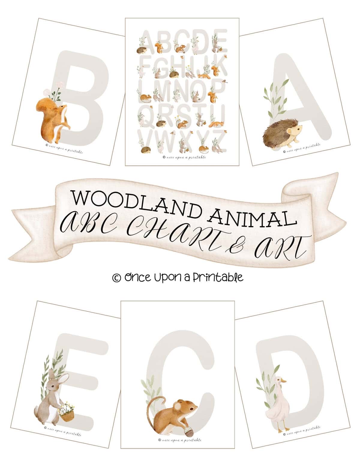 Woodland Animal Alphabet Chart (Free Printable) - Once Upon a Printable