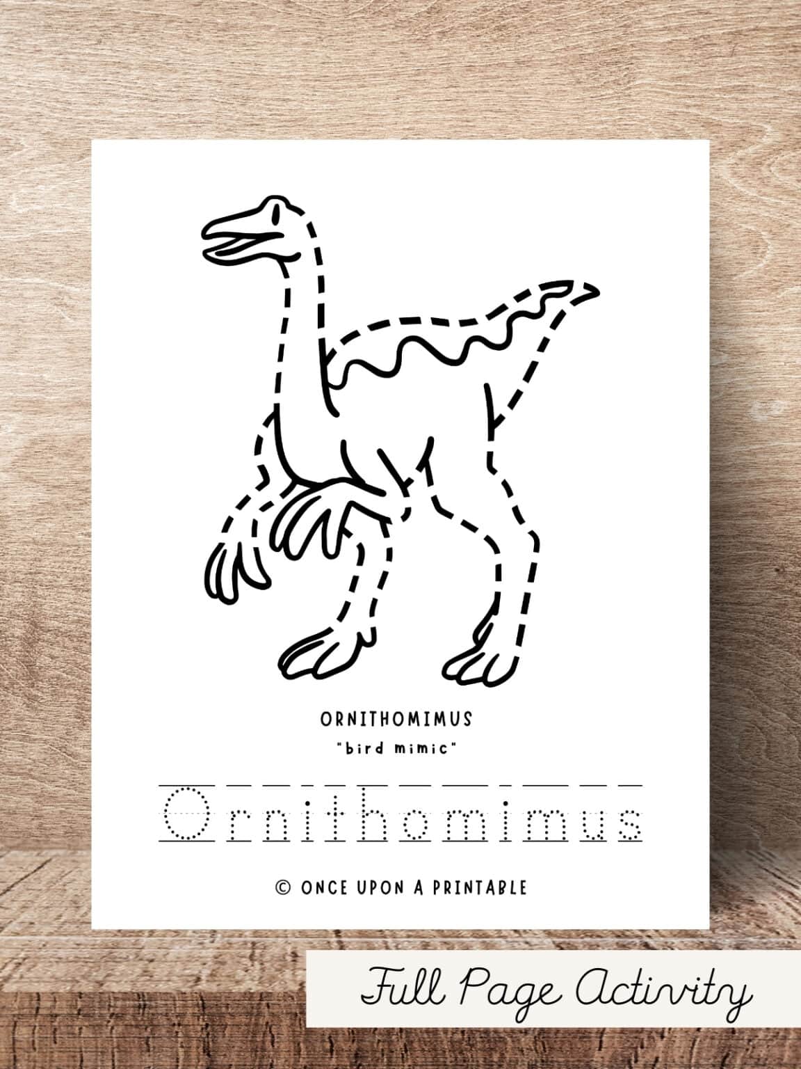 Dinosaur Tracing Coloring Pages (Free Printable) - Once Upon a Printable